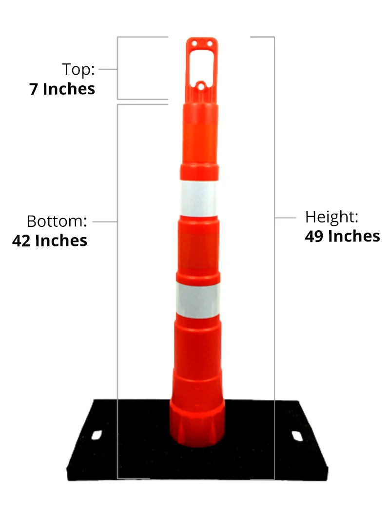 42" Channelizer Cone with Four (4) 4" EG Reflective Collar and 30 lb ...
