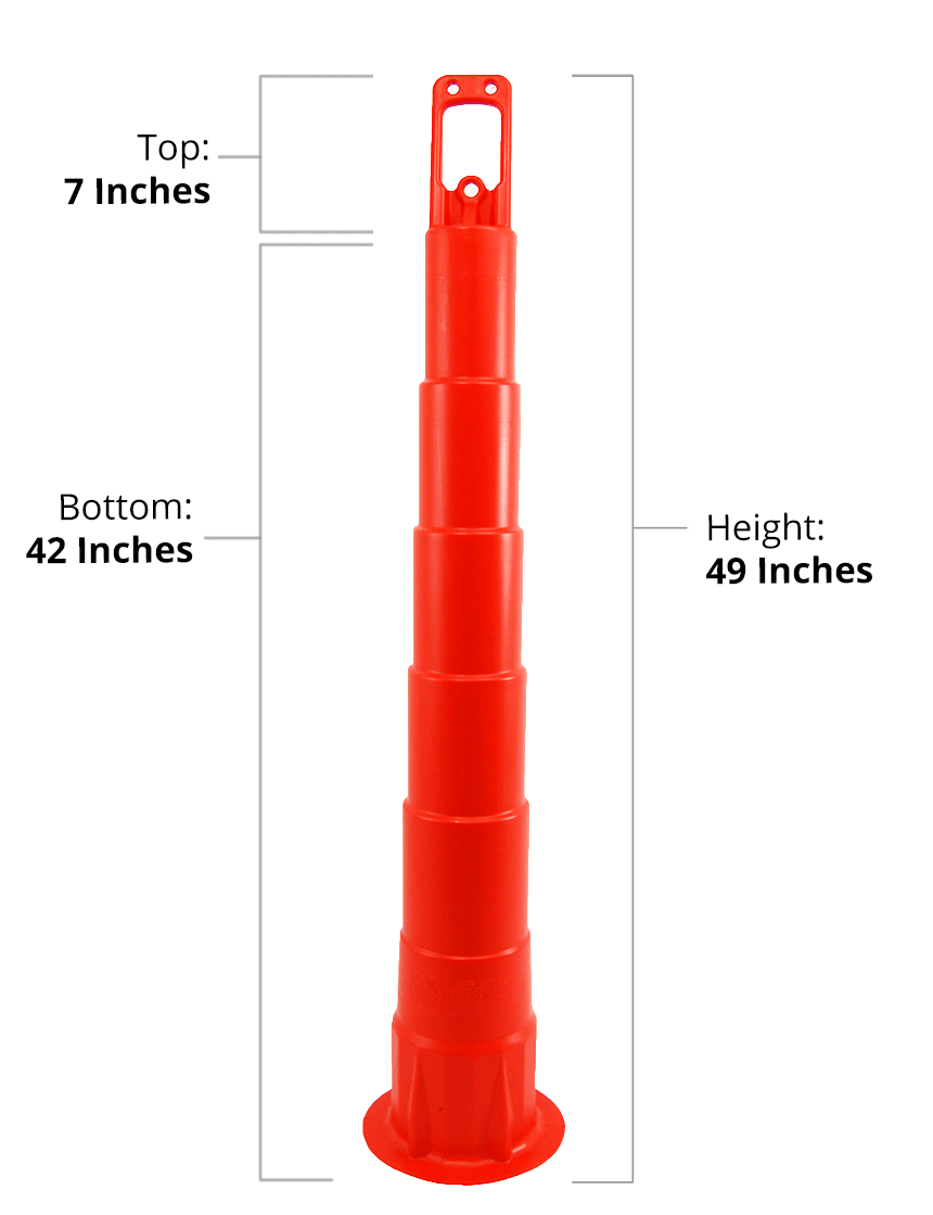 42 inch channelizer cone with 30 lb recycled rubber base | LC42-30 ...