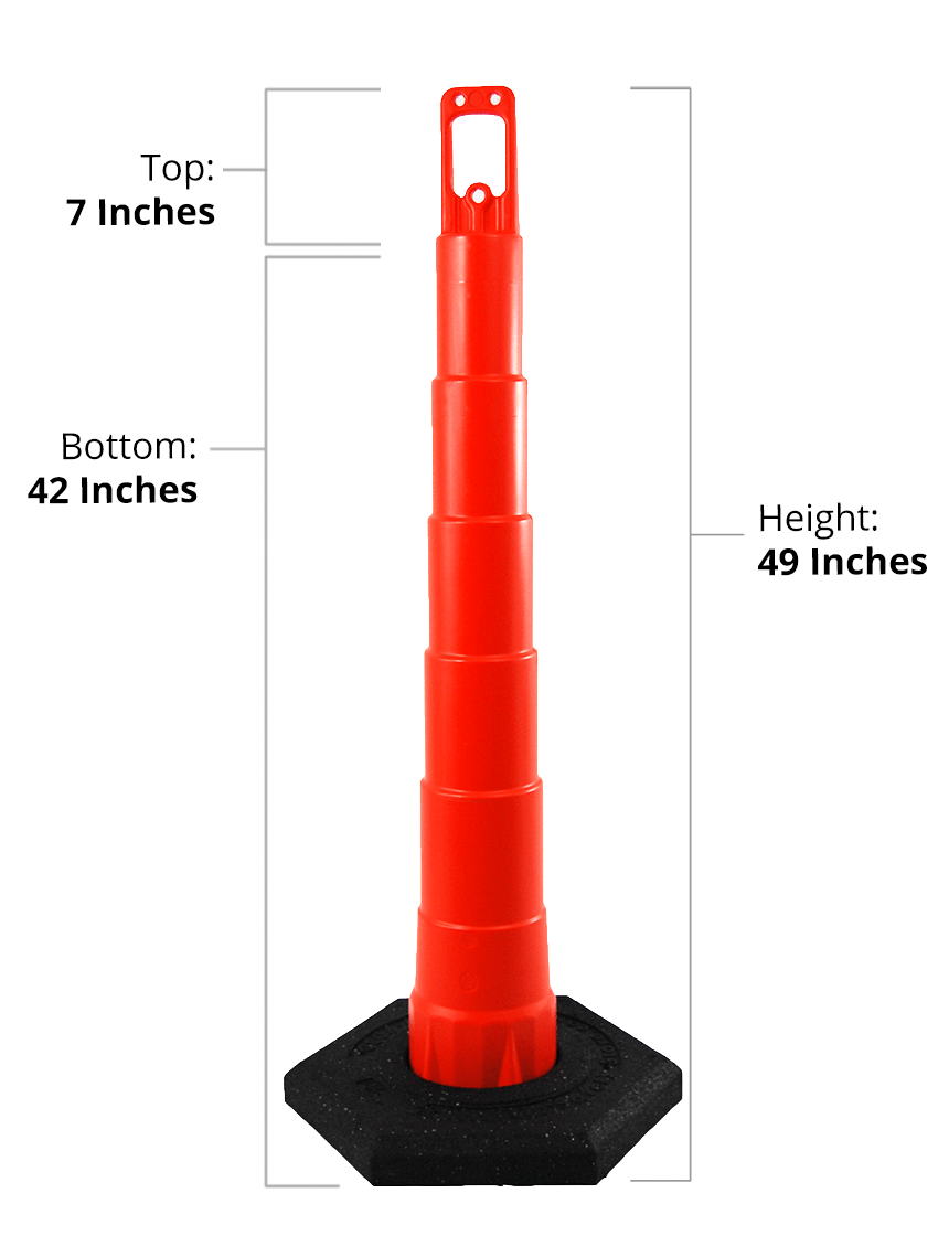 42 inch channelizer cone with 16 lb recycled rubber base | LC42 ...