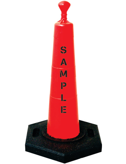 28 inch grabber cone with 16 lb base custom stencil | CG28-16S ...