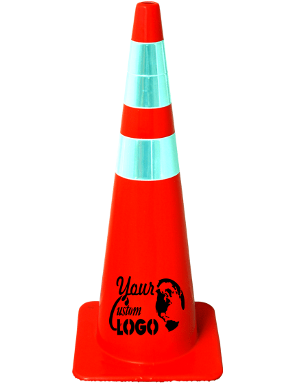 36" Orange Plastic Traffic Cones | C36HDRC64-CONE LOGO | TrafficCones.com