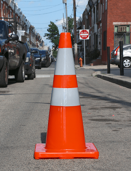 solid orange 28 inch 5 lbs economy cone with 6 & 4 inch reflective ...