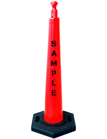 42 inch grabber cone with 16 lb recycled rubber base with custom ...