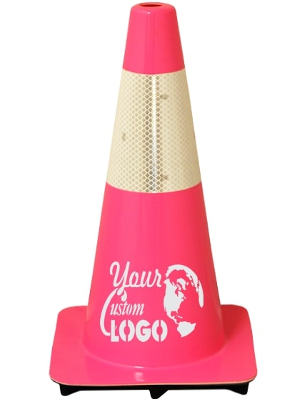 18 inch Orange Plastic Traffic Cones | CP18RC6-CONE LOGO | TrafficCones.com