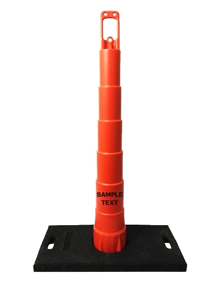 42 inch channelizer cone with 30 lb recycled rubber base with custom ...