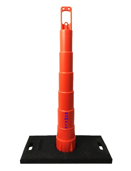 42 inch channelizer cone with 30 lb recycled rubber base with custom ...