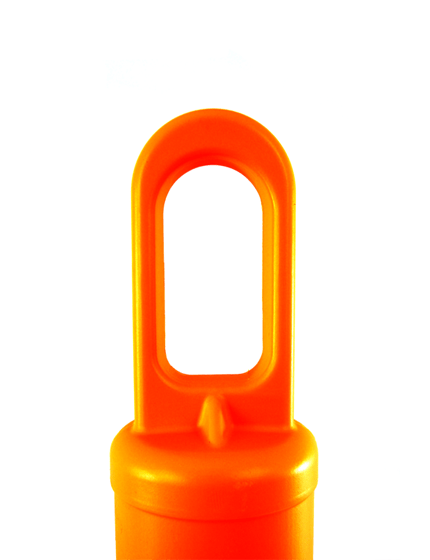 42 inch orange looper tube with 8 lb base with custom stencil | TL42-8 ...