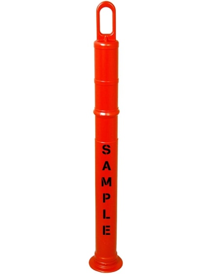 42 inch orange looper tube with 12 lb base with custom stencil | TL42-S ...