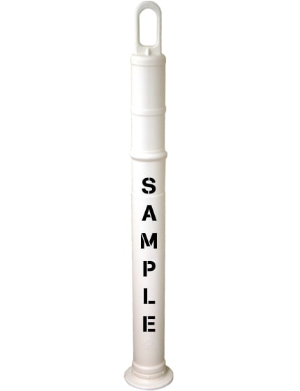 42 inch white looper tube with 8 lb base with custom stencil | TL42W-8 ...
