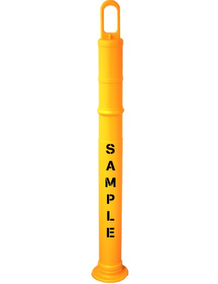 42 inch yellow looper tube with 8 lb base double sided custom stencil ...