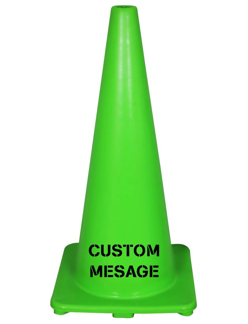 solid lime 28 inch 5 lbs economy cone with custom stencil | CEL28S ...