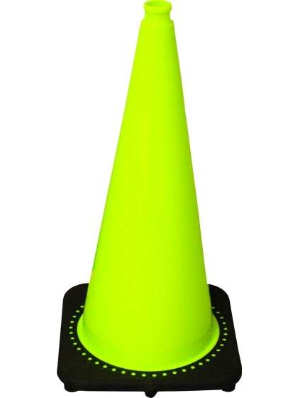 lime 28 inch 7 lbs black base cone | CRL28 | TrafficCones.com