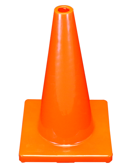solid orange 18 inch economy traffic cone | CE18 | TrafficCones.com